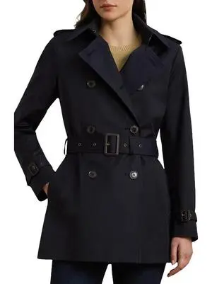 Ralph Lauren Lauren Ralph Lauren Short Double-Breasted Trench Coat Dk Navy