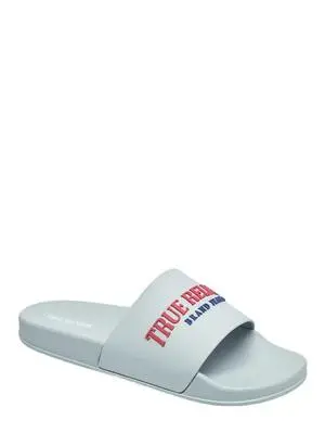 True Religion True Religion "Weezy" Logo Slide Sandals Grey