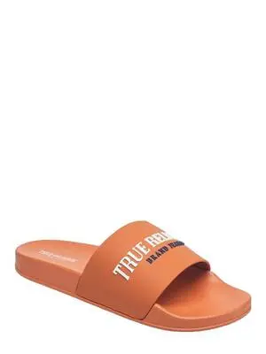 True Religion True Religion "Weezy" Logo Slide Sandals Orange