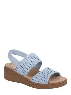 LIFESTRIDE Bzees Festive Slingback Platform Wedge Sandal - Blue