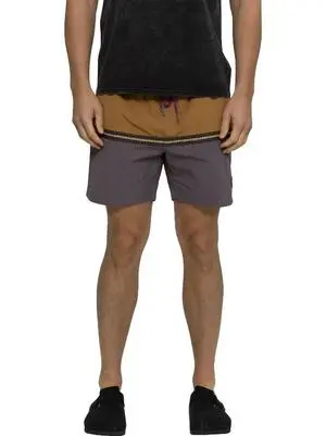 MAUI & SONS Colorblock Nylon Swim Trunks - Iron