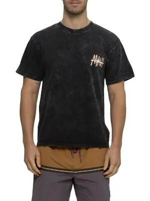 MAUI & SONS Maui Tag Mineral Wash Cotton Graphic T-shirt - Black