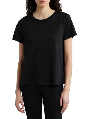 Eileen Fisher Crewneck Organic Linen T-shirt - Black