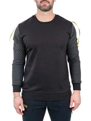 MACEOO Off Crewneck Long Sleeve T-shirt - Black