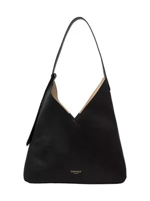 TWINSET Logo-stamp Shoulder Bag - Black