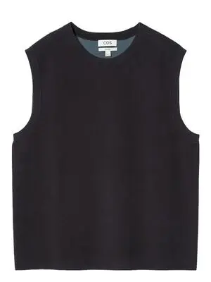 Cos Double-faced Knitted Tank - Navy
