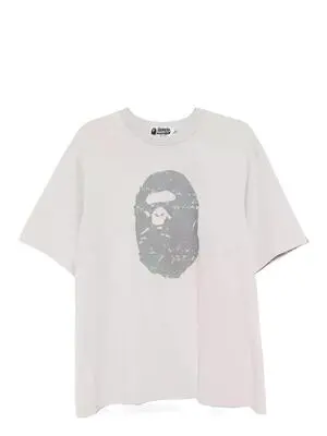 A BATHING APE Heavy Washed Ape-head T-shirt - Grey