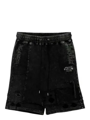 MUSIUM DIV. Distressed Track Shorts - Black