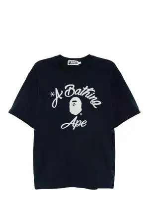 A BATHING APE Chain Stitch College T-shirt - Blue