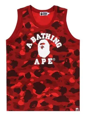A BATHING APE Color Camo College Tank Top - Red