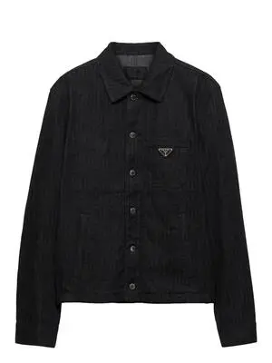 Prada Chevron Denim Blouson Jacket - Black
