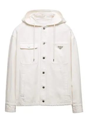 Prada Hooded Denim Shirt - White