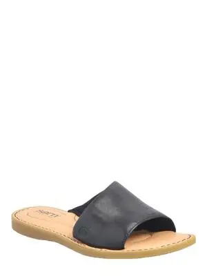 BØRN Izabel Slide Sandal - Black Leather