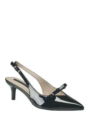 French Connection Quinny Slingback Kitten Heel With Bow Detailing - Black