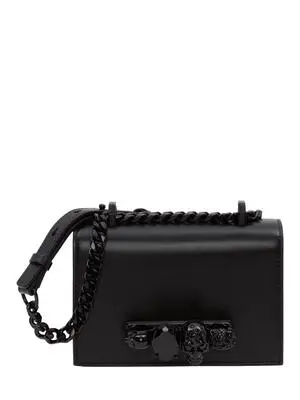 Alexander McQueen Mini Jewelled Leather Crossbody Bag - Black