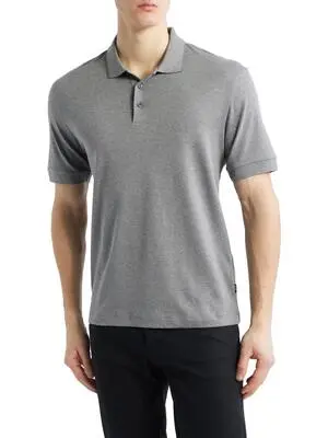 BOSS Phillipson Mercerized Cotton Polo Medium Grey