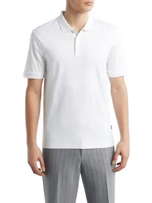 BOSS Phillipson Mercerized Cotton Polo - White