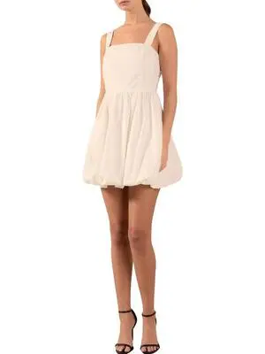 Endless Rose Square Neck Cotton Mini Dress - Off White