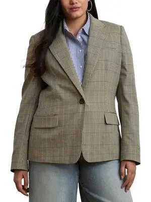 Ralph Lauren Glen Plaid Cotton-blend Twill Blazer - Navy/ Tan Multi