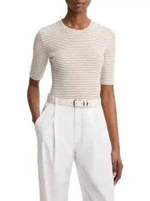 VINCE Vince. Stripe Elbow Sleeve Top