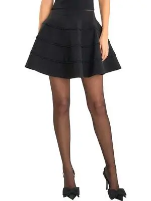 Endless Rose Bead Detail Mini Skirt - Black