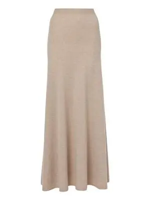 THE ROW Jovan Cashmere Maxi Skirt - Beige