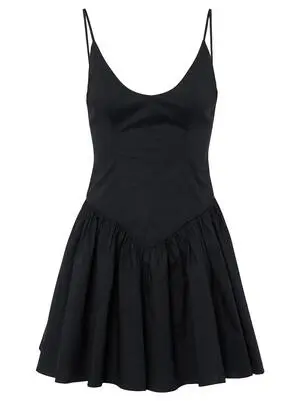 Staud Dena Cotton Poplin Minidress - Black