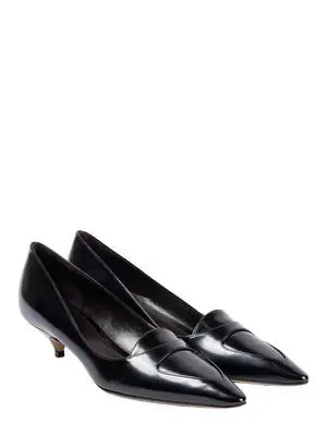 THE ROW Viv Leather Loafer Pumps - Black