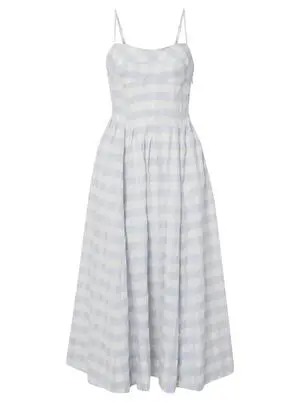 SIMKHAI Simkhai Kittiya Gingham Cotton Midi Dress
