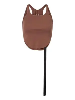 Rick Owens Cropped Cotton Jersey Tank Top - Brown