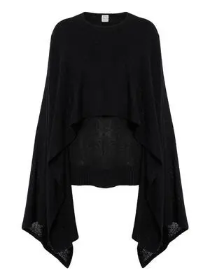 TOTEME Draped Silk Top - Black
