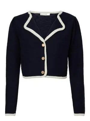 FRAME Corded Cardigan Knitted Top - Blue
