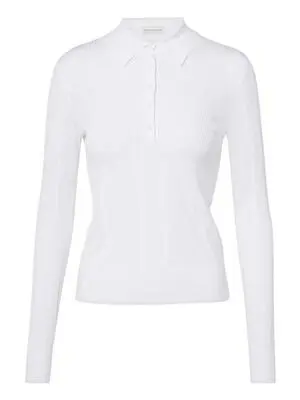 Dries Van Noten Touria Cotton Polo Sweater - White