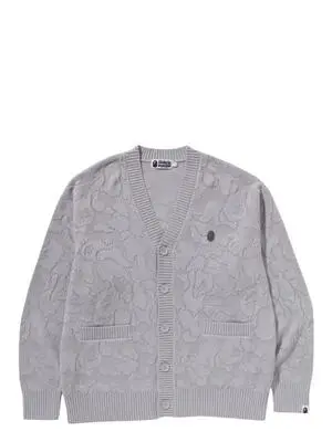 A BATHING APE Bape Solid Camo Jacquard Cardigan