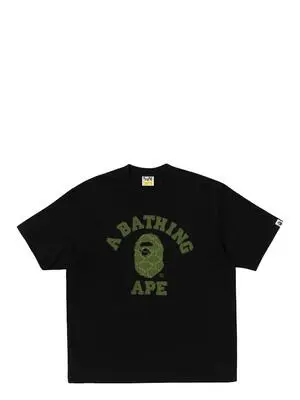 A BATHING APE College Monogram College Relaxed Fit Tee Shirt - Black