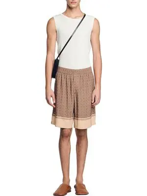 Sandro Patterned Flowy Bermuda Shorts - Hazel