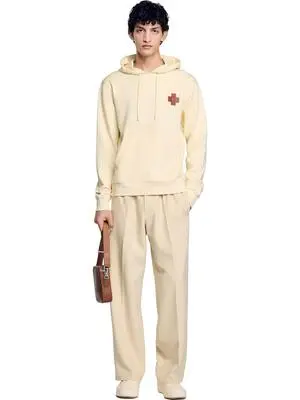 Sandro Square Cross Fleece Sweatshirt - Oats