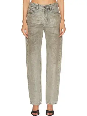 DIESEL Mid-rise Straight-leg Jeans - Silver Metallic