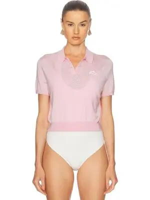 Alexander Wang Short Sleeve Polo Tee - Light Pink