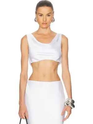 Norma Kamali Maria Cropped Top - Snow White