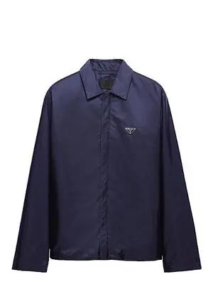Prada Re-nylon Triangle-plaque Woven Shirt - Blue