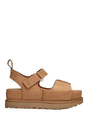 UGG Goldenstar Suede Platform Sandals - Tan