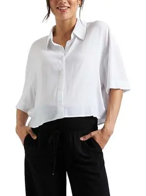 RIPE MATERNITY Farrah Crop Shirt - White