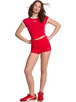 Pink PINK By Frankies Bikinis Brooklyn Cotton Short Red