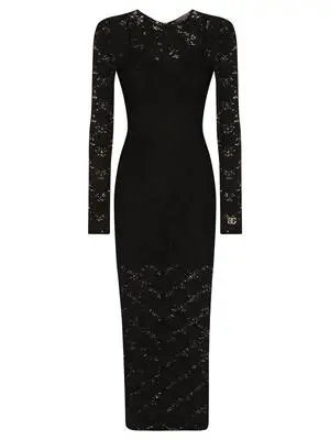 Dolce & Gabbana Long Lace Dress - Black