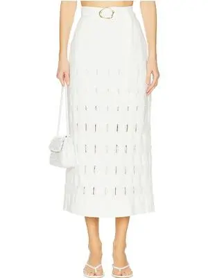 AMUR Jay Textured Midi Skirt - Sea Salt