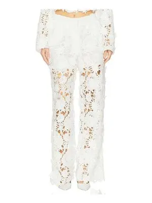 AKNVAS Adrian Floral Lace Pants - White