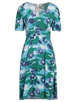 Marni Flared Floral-print Midi Dress - Blue
