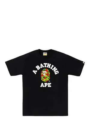 A BATHING APE Sta Camo College C Tee Shirt - Black