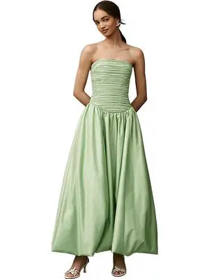 MARE MARE Briana Strapless Bubble-hem Midi Dress - Green